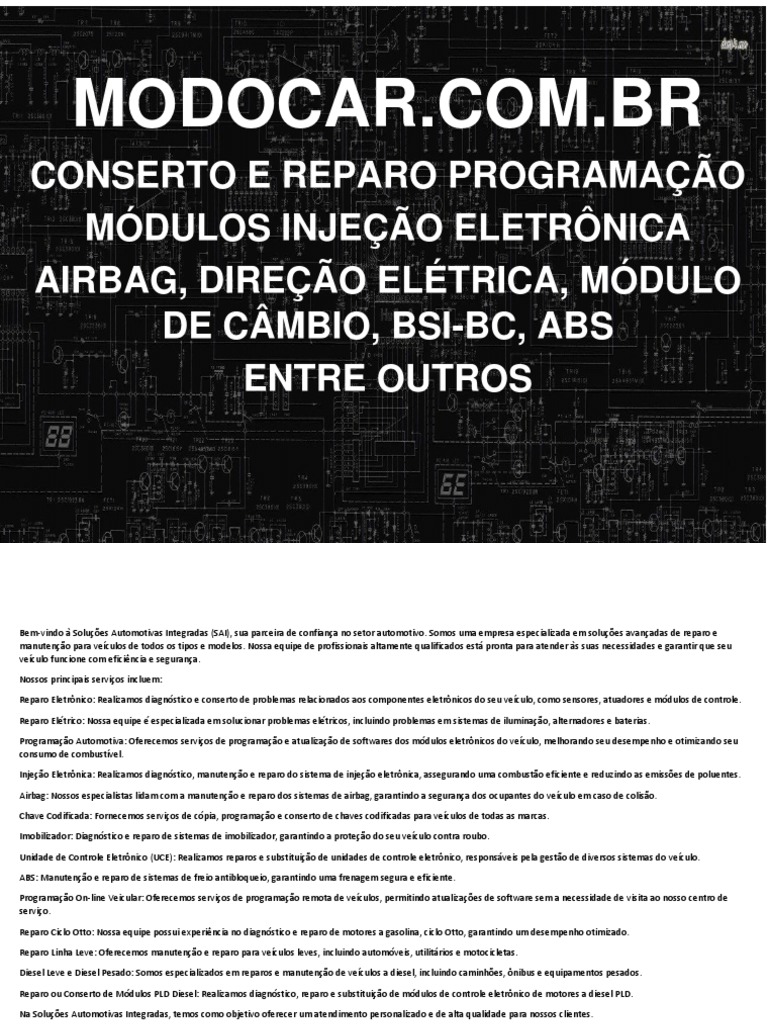 BC Como Identificar e Resolver Problemas No Conserto de Módulos ...