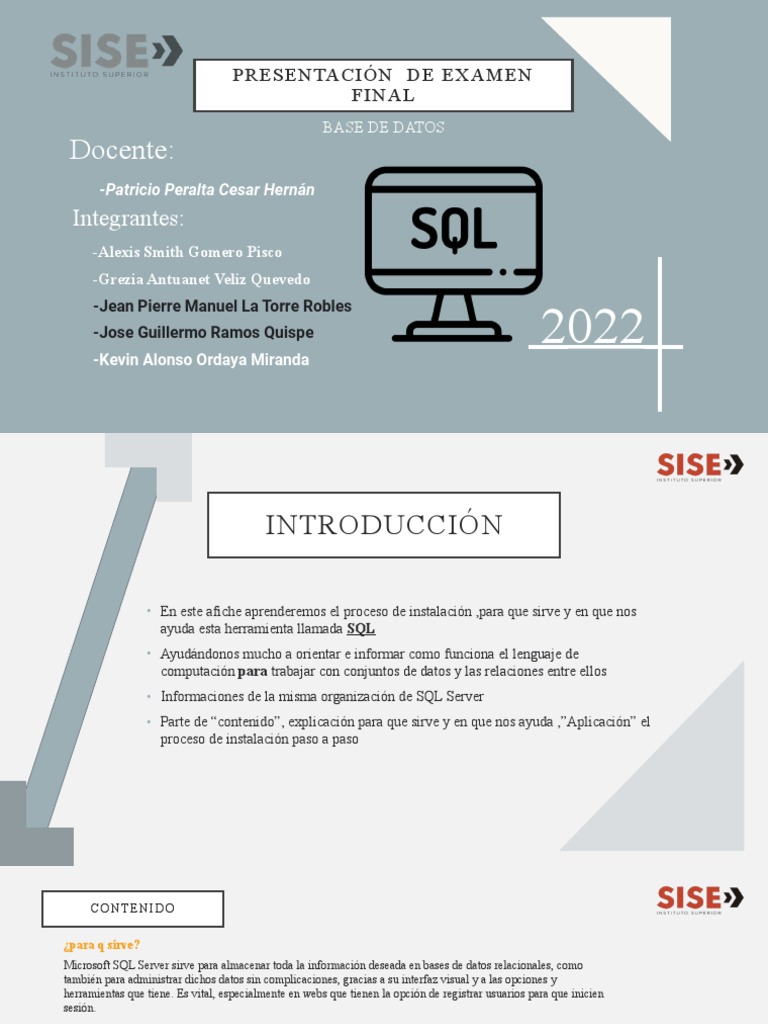 Examen Final-Instalación de SQL | PDF | Servidor SQL de Microsoft | Bases de datos