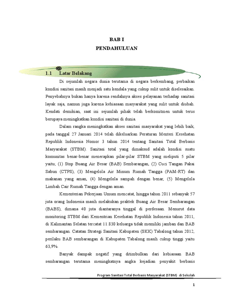 PROPOSAL STBM Sekolah | PDF