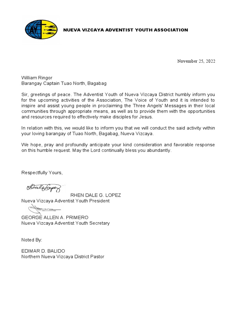 Barangay Letter | PDF
