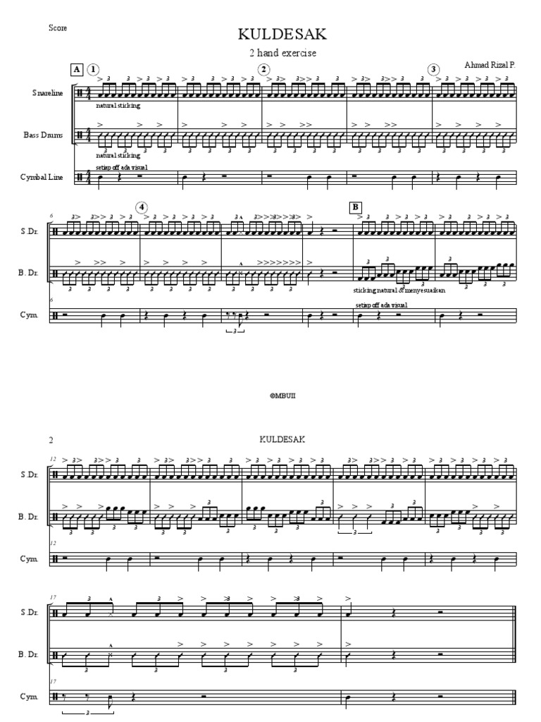 Pemanasan Unit Kuldesak | PDF | Percussion Instruments | Drumming