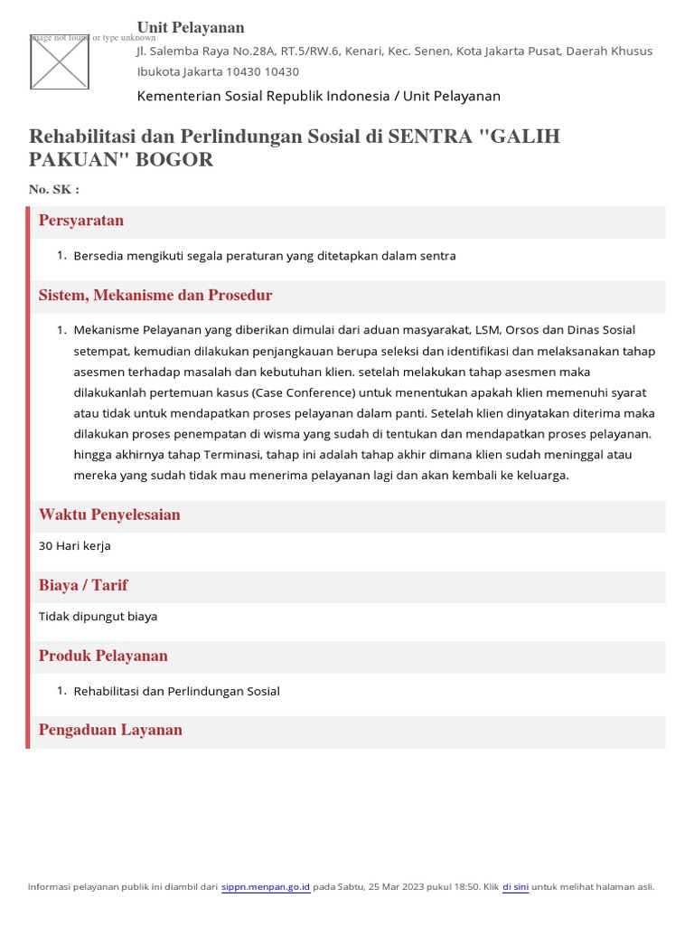 Unduh Standar Pelayanan - Rehabilitasi Dan Perlindungan Sosial Di SENTRA - GALIH PAKUAN - BOGOR ...