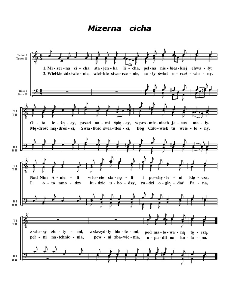 Mizerna Cicha - Chór Męski | PDF