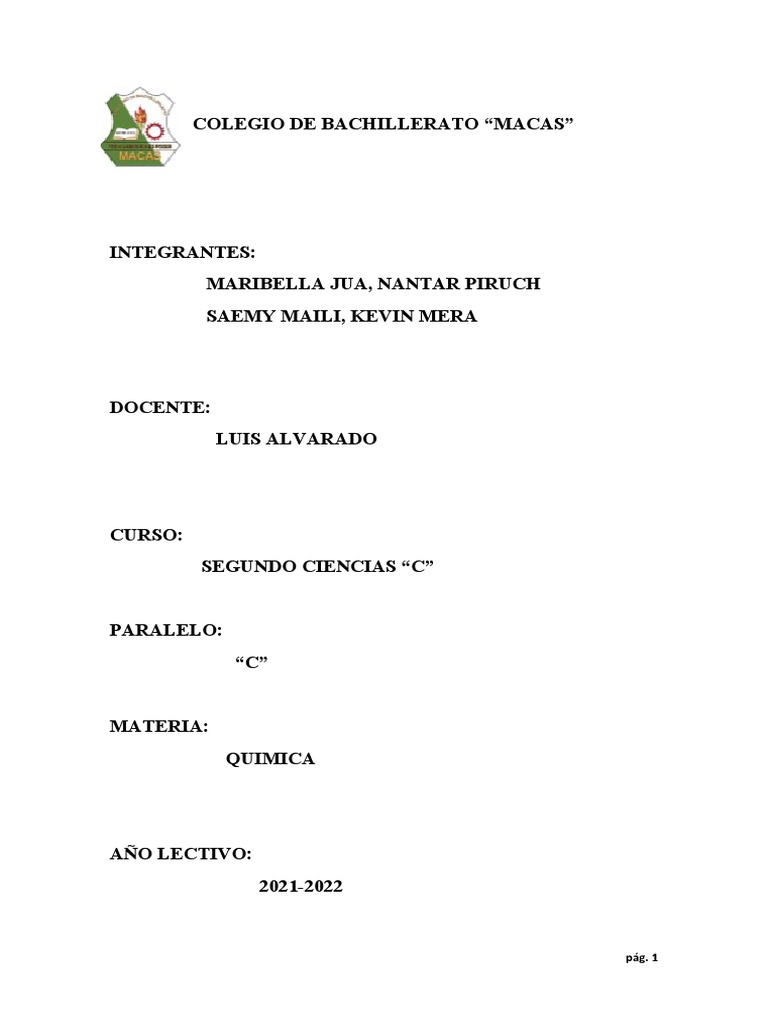 Informe de Quimica Nantar | PDF | Vitamina | Suplementos dietéticos