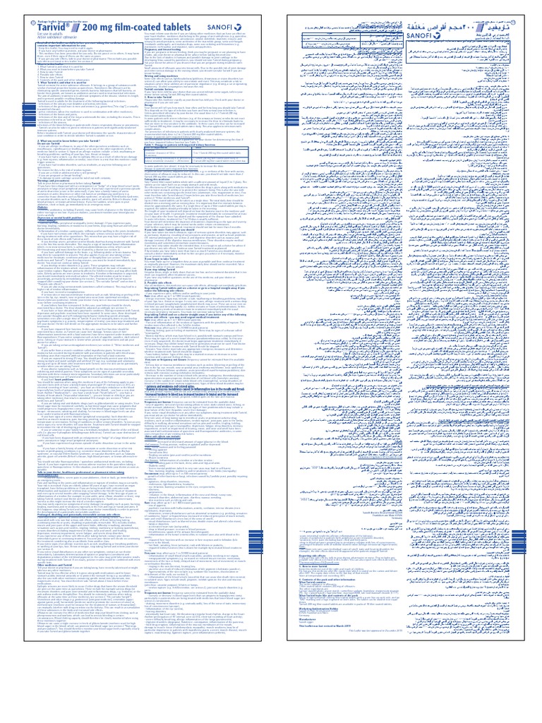 Tarivid 200mg Film-Coated Tablets Leaflet | PDF | Medical Specialties ...