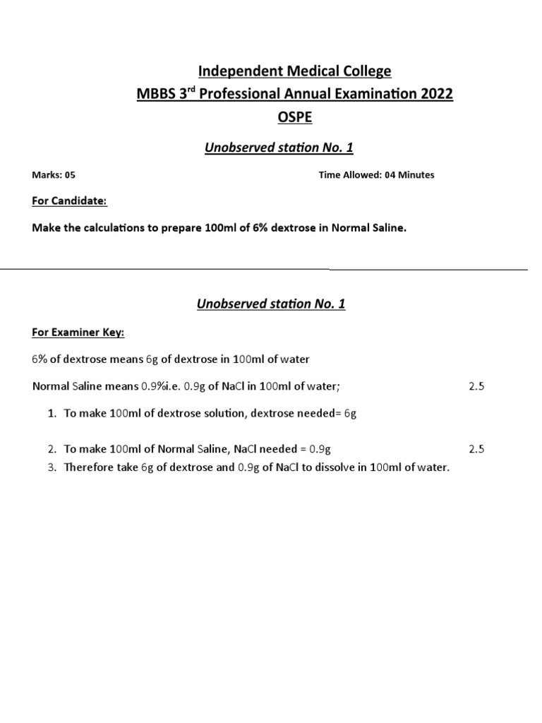 MBBS 3rd Year OSPE Exam Guidelines | PDF | Receptor Antagonist | Drugs