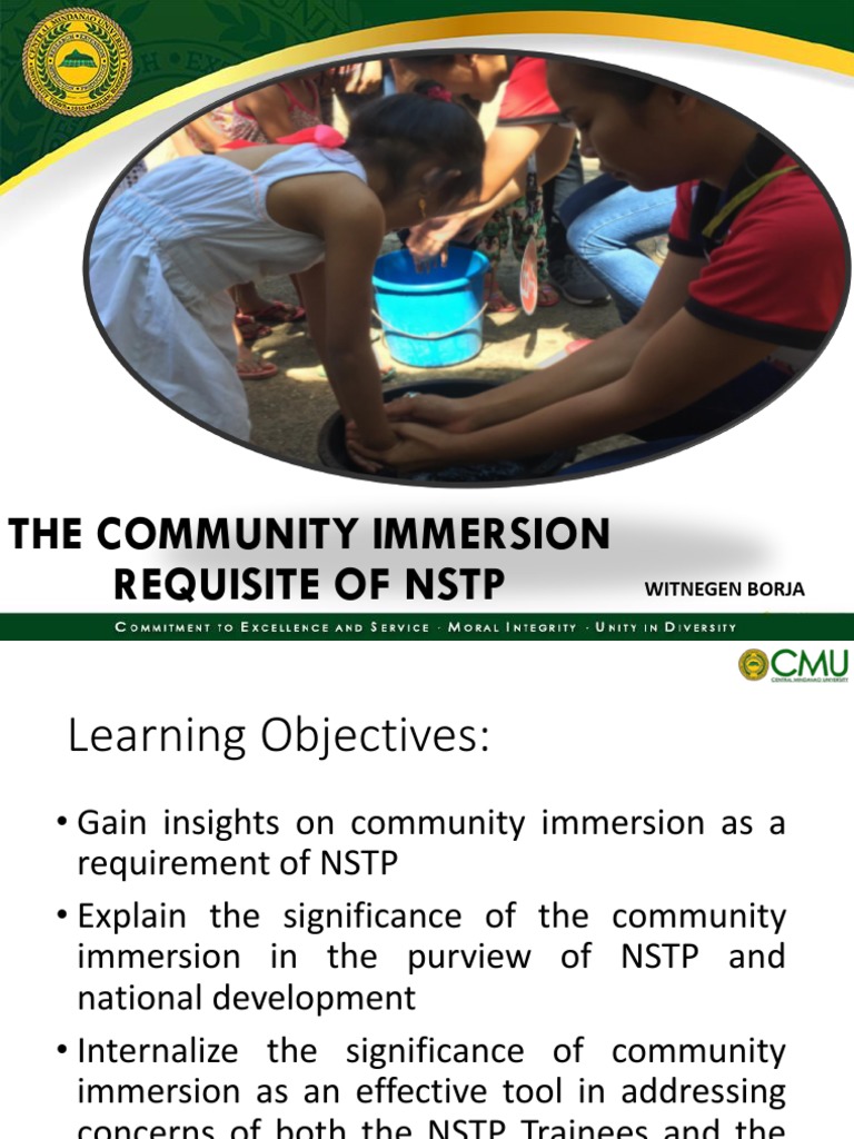 NSTP Community Immersion Overview | PDF | Community