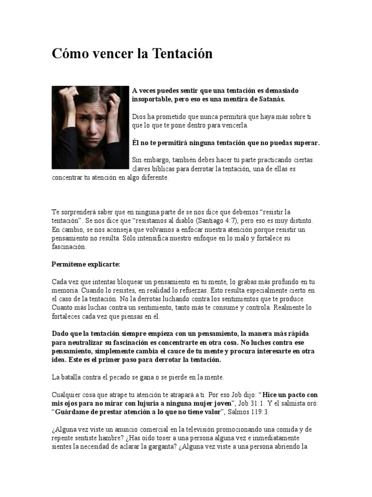 Cómo Vencer La Tentación | PDF | Pensamiento