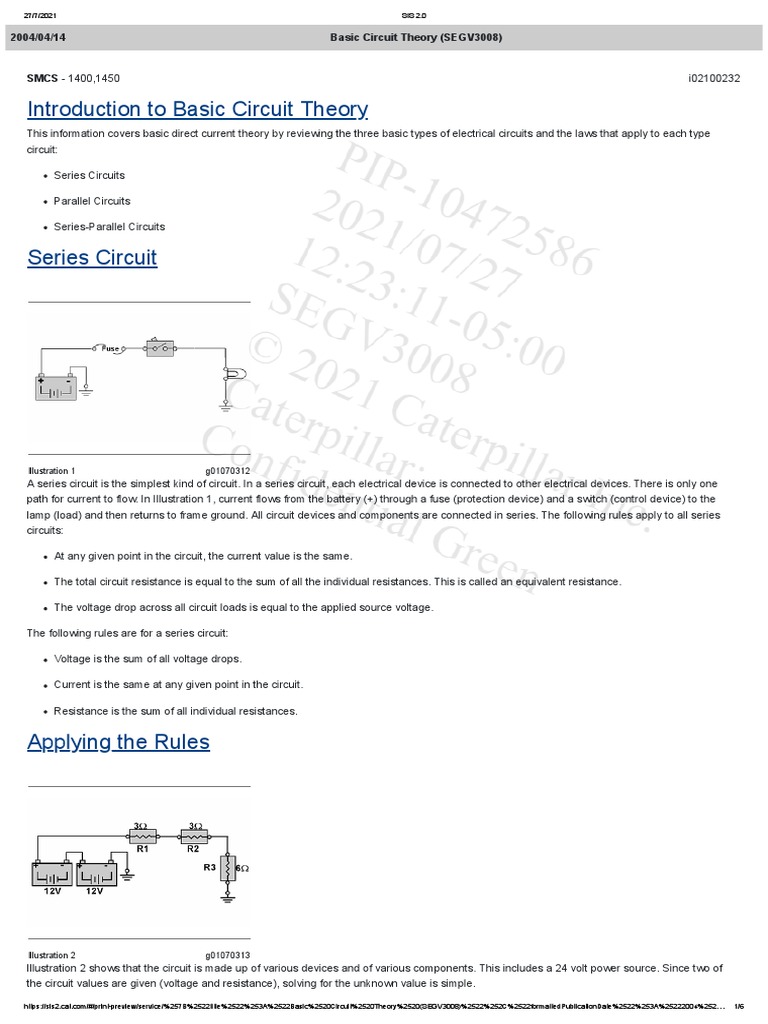CAT 910 Basic Circuite | PDF | Series And Parallel Circuits ...