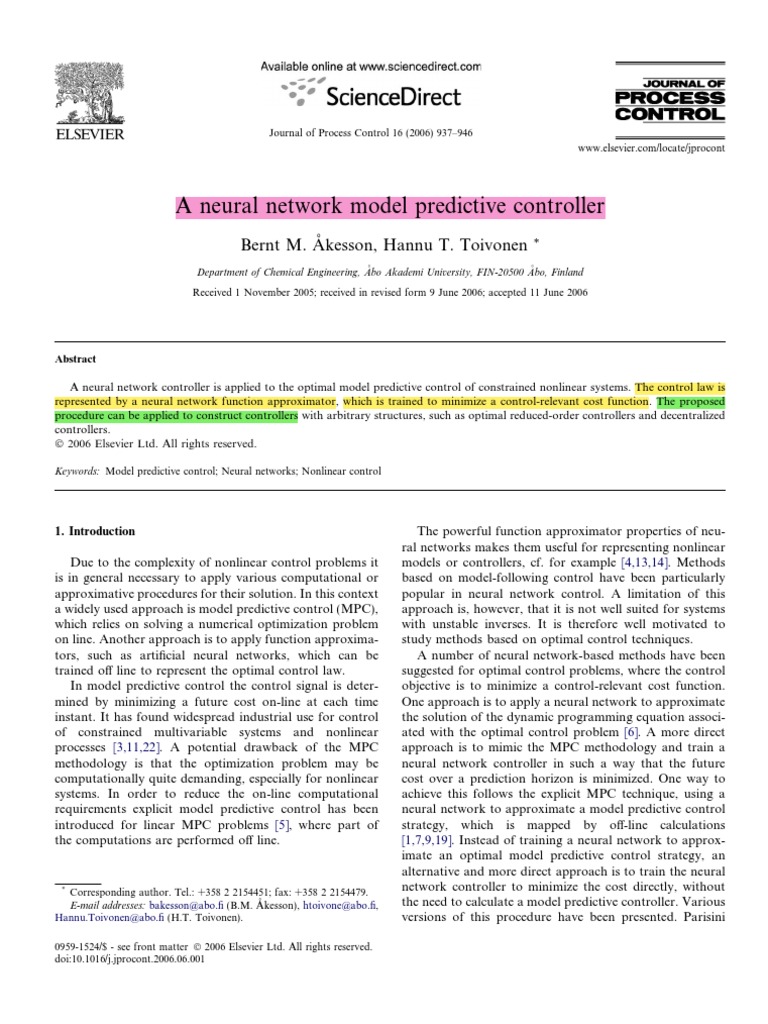Neutral Network Model Predictive Controler | PDF | Mathematical Optimization | Artificial Neural ...