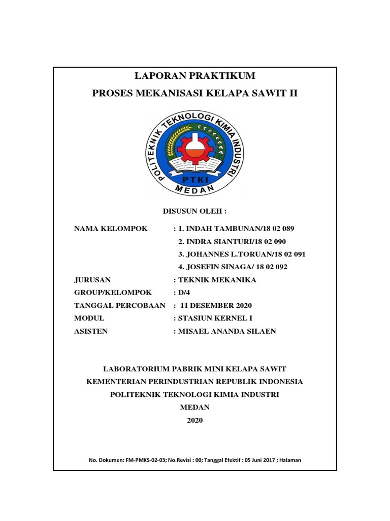 LAPORAN PMKS II STASIUN KERNEL I.pdf | PDF
