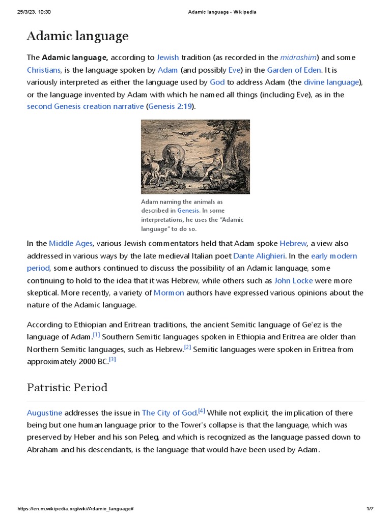 Adamic Language | PDF | Linguistics
