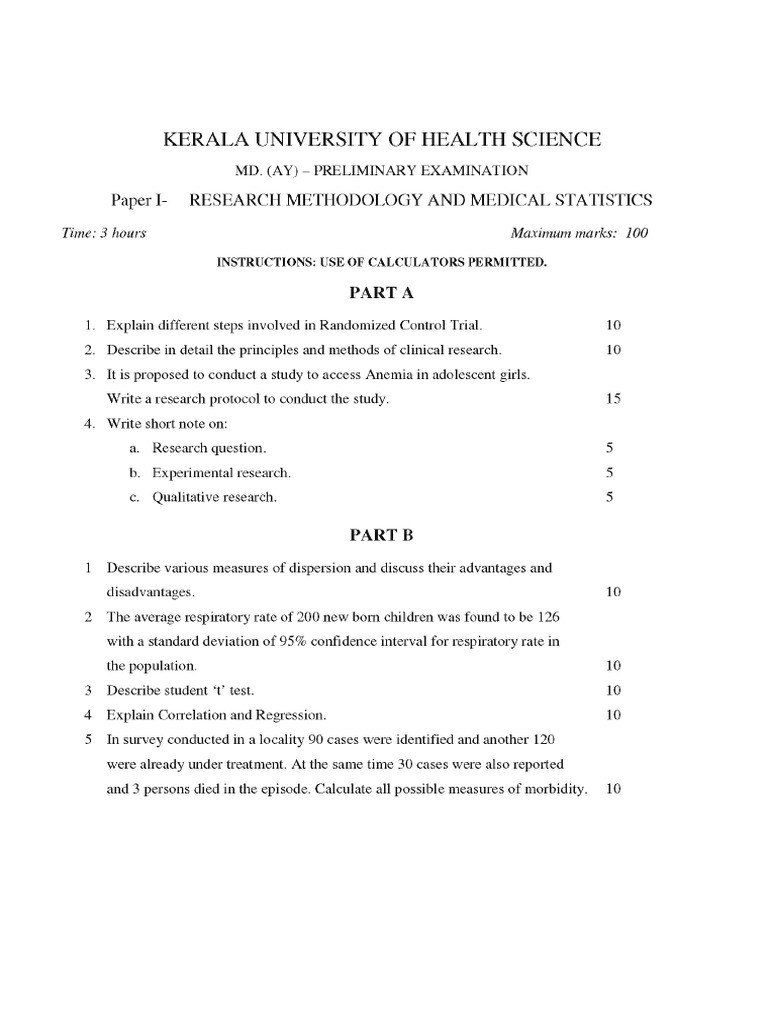 Research. Question Paper | PDF