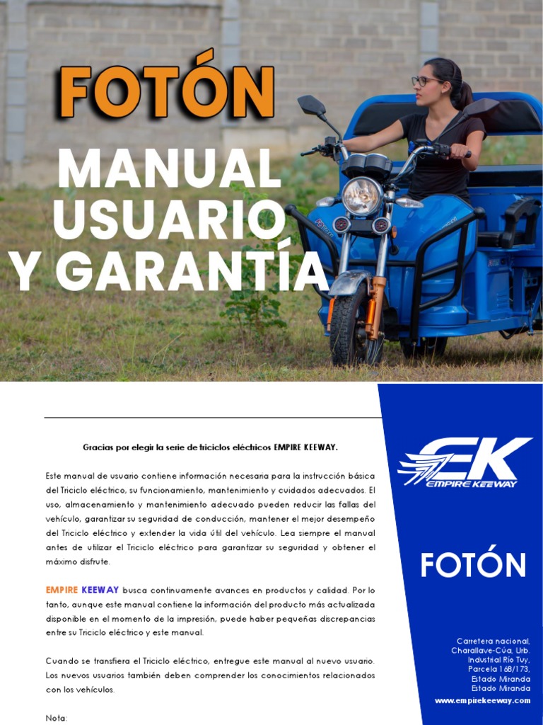 Manual Foton HM 1.8a3f5bc2 | PDF | Neumático | Cargador de batería