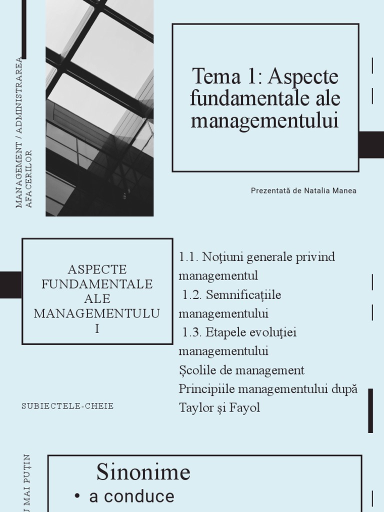 Tema - 1 - Aspecte Fundamentale Ale Managementului | PDF