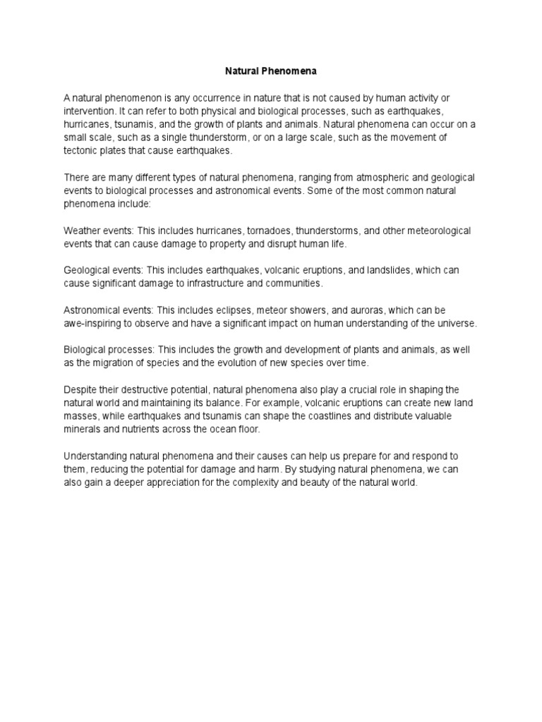 Natural Phenomena Explained Simply | PDF | Science & Mathematics