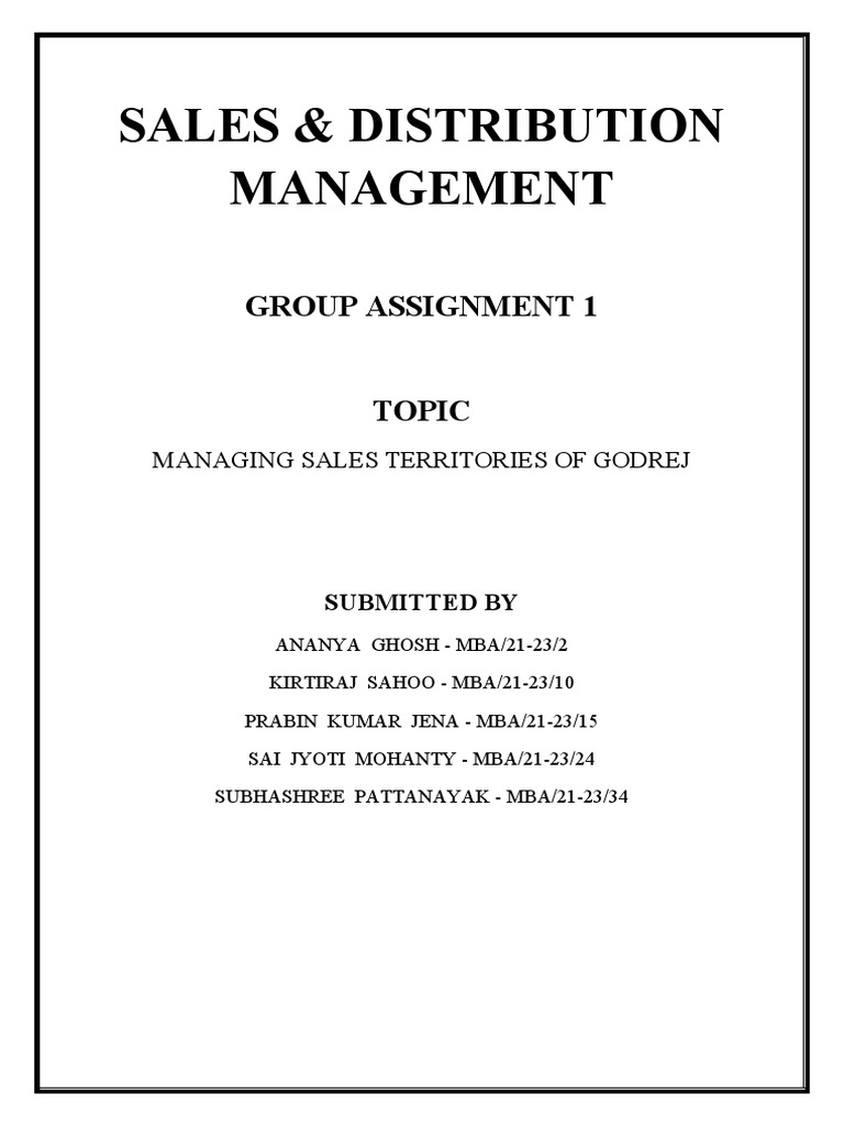 Sdm Assignment 1 Pdf Sales Marketing
