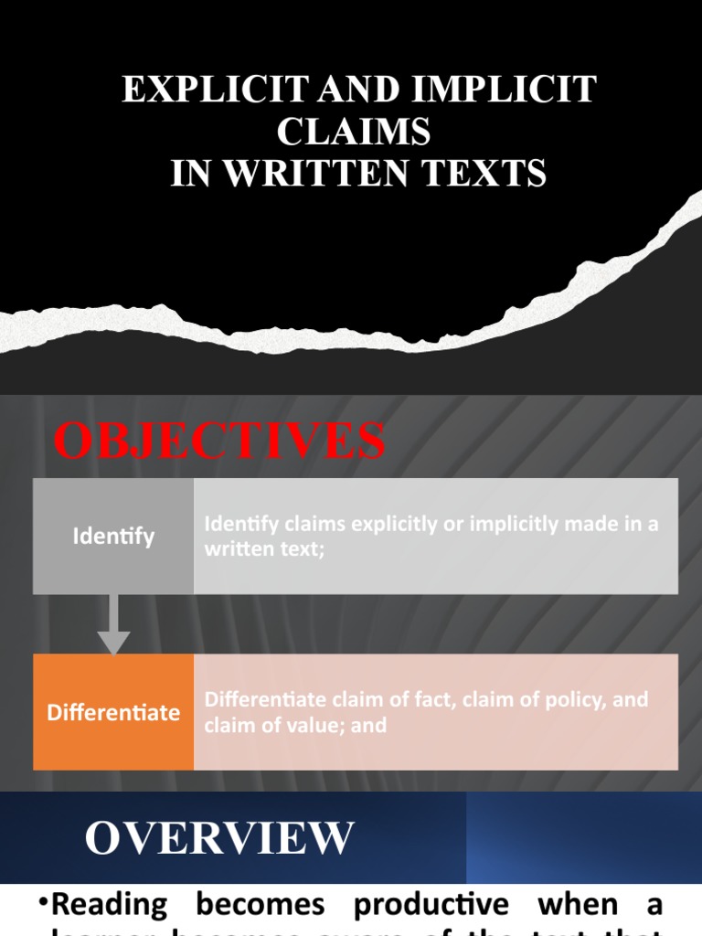 Explicit and Implicit Claims | PDF | Argument | Epistemology