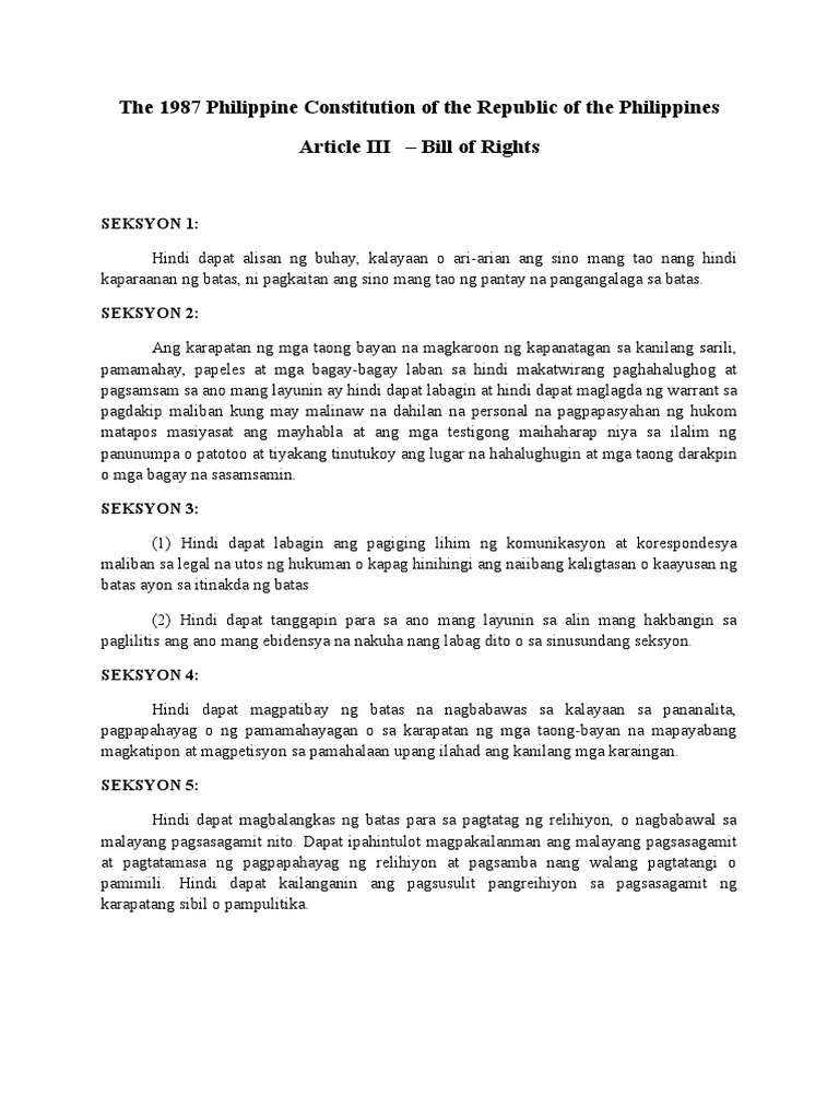 Bill of Rights | PDF