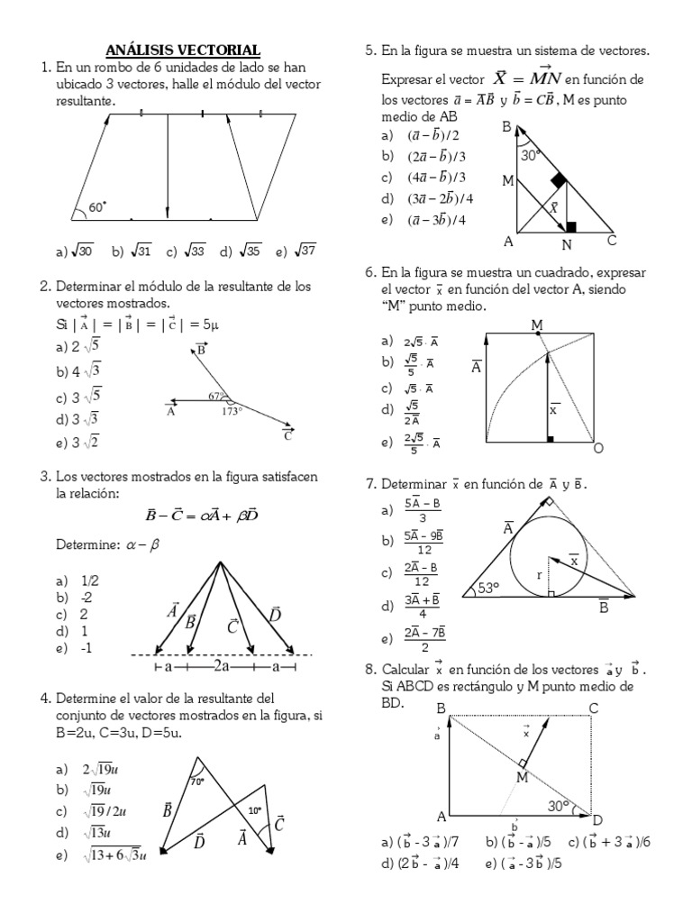 Analisis-Vectorial-Seminario-Semana 1 | PDF | Vector Euclidiano | Geometria clasica