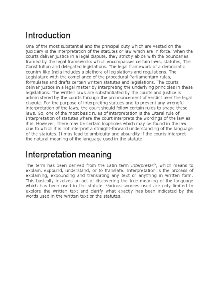 Rules of Statutory Interpretation | PDF | Statutory Interpretation ...