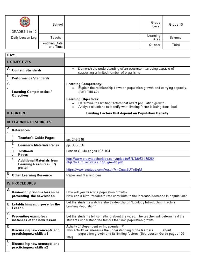G10 DLL Bio Lesson 25 | Download Free PDF | Learning | Teachers
