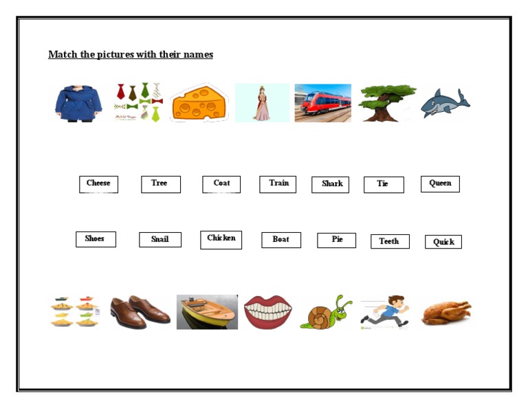 Match The Pictures With Their Names | PDF