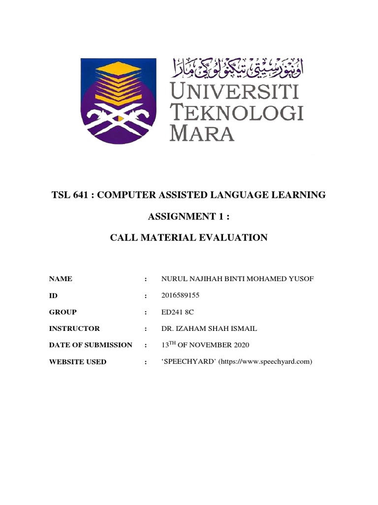 TSL 651 - CALL Website Evaluation Assignment | PDF | Learning Styles ... TSL 651 - CALL Website Evaluation Assignment | PDF | Learning Styles ...