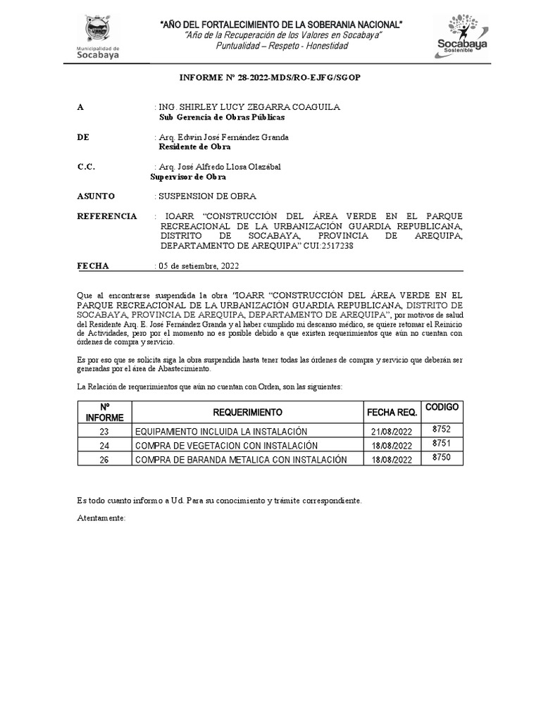 INFORME 28 - Continua Suspension | PDF