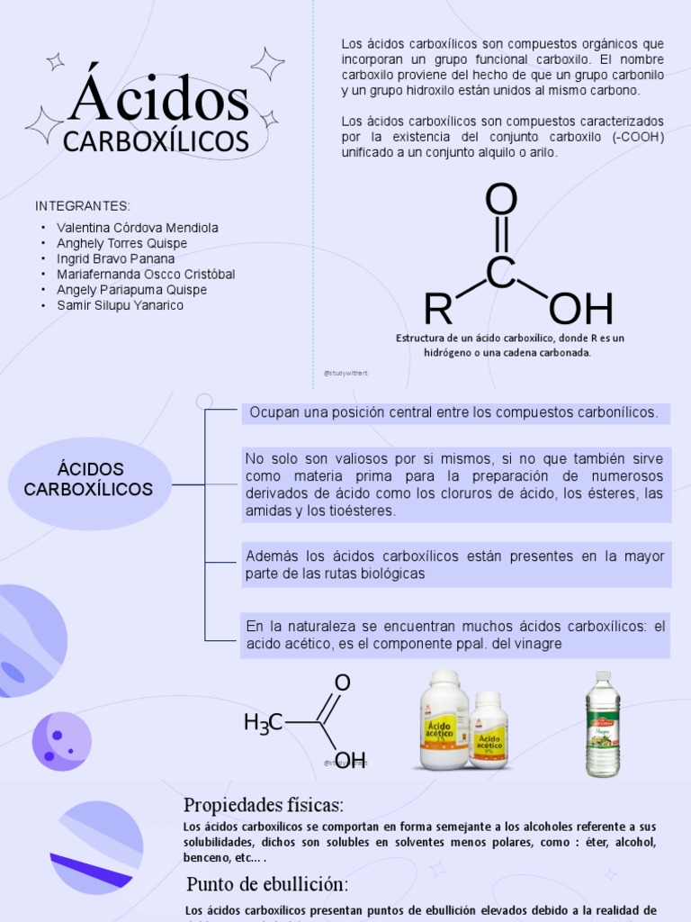 Los Ácidos Carboxílicos - GRUPO 2 | PDF | Ácido | Ácido carboxílico