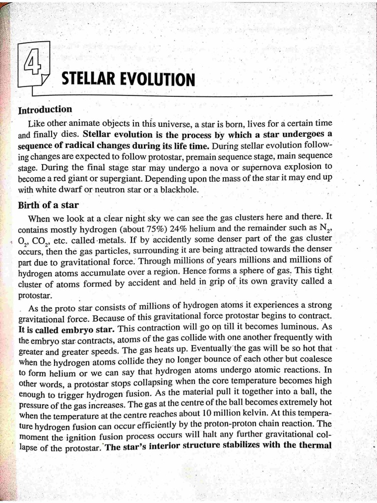 M4 Stellar Evolution 6TH Sem Relativistic Mechanics and Astrophysics | PDF