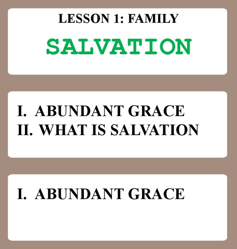 Understanding Salvation Through God's Abundant Grace | PDF