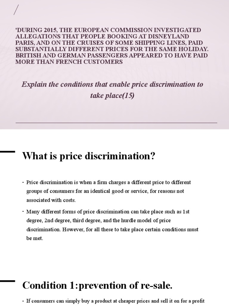 Economics Presentation Market Discrimination | Download Free PDF ...