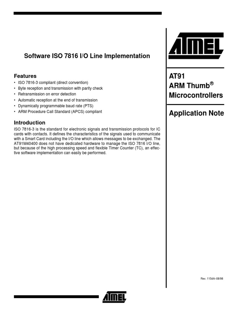Software ISO 7816 I - O Line Implementation | PDF | Bit | Electrical ...