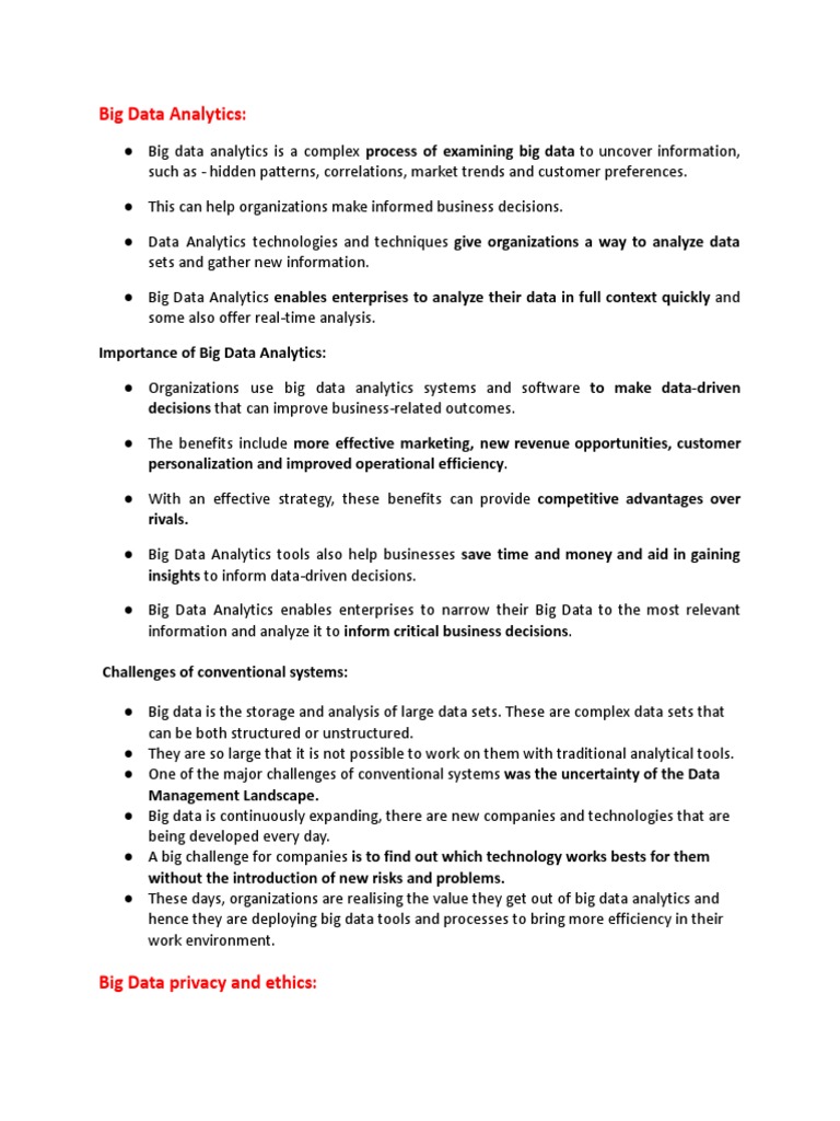 Unit 1 - From Big Data Analytics PDF | PDF | Analytics | Big Data Unit 1 - From Big Data Analytics PDF | PDF | Analytics | Big Data