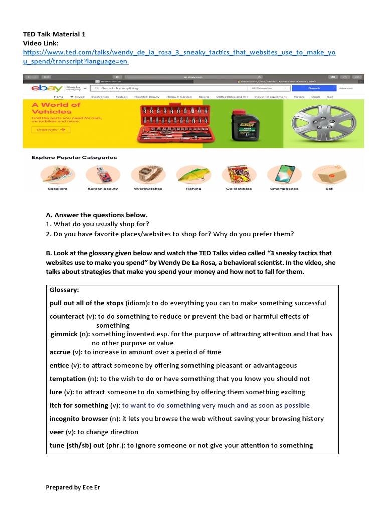 TED TALK 1 - 3 Sneaky Tactics That Websites Use To | PDF | Communication