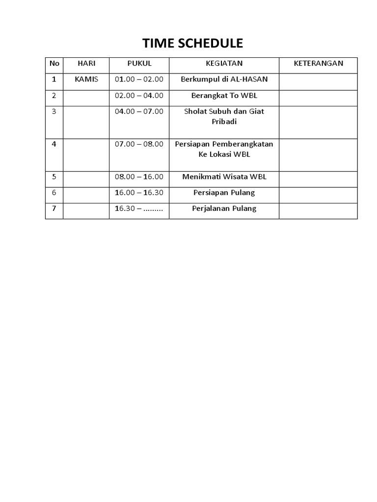 Time Schedule | PDF