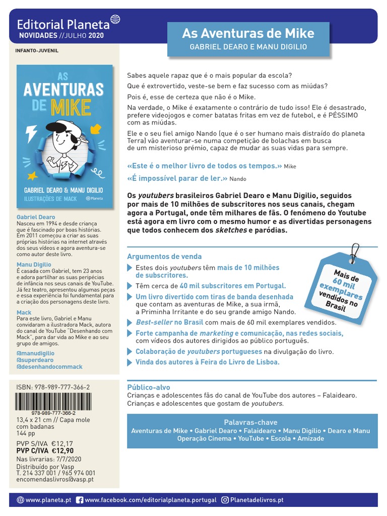 As Aventuras de Mike: Este É o Melhor Livro de Todos Os Tempos. É Impossível Parar de Ler. | PDF