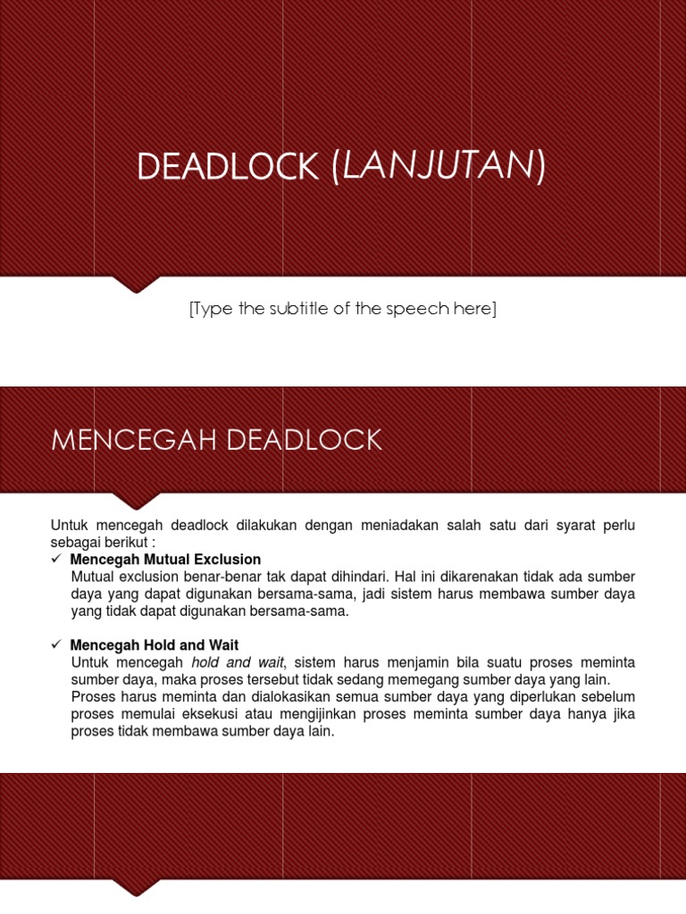 Deadlock (Lanjutan) | PDF | Komputer