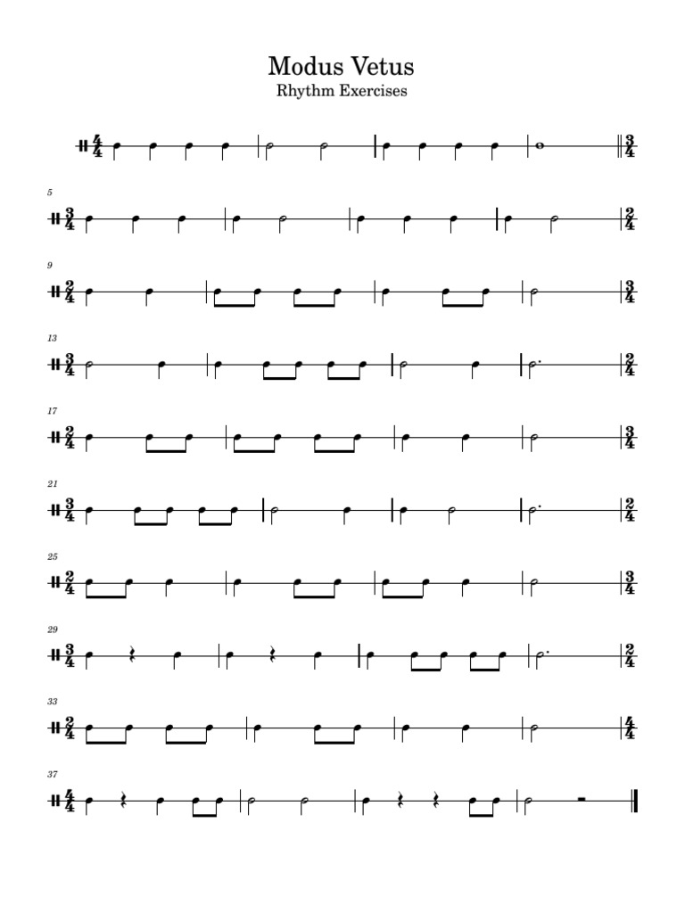 Modus Vetus Rhythm Exercises | PDF