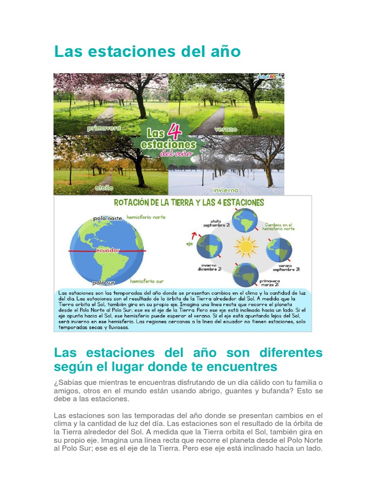 Las Estaciones Del Año | PDF | Hogar, jardinería y bricolaje | Poesía