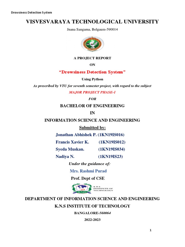 Drowsiness Detection System Overview | PDF | Computer Vision | Algorithms