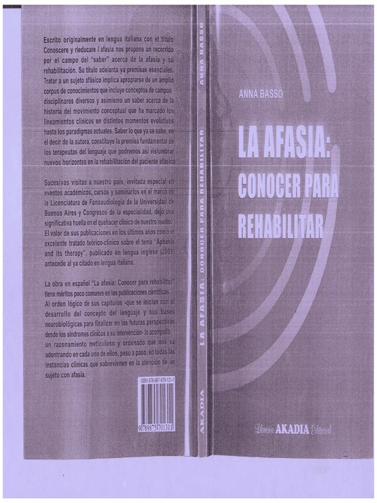 Ana Basso. Conocer para Rehabilitar | PDF
