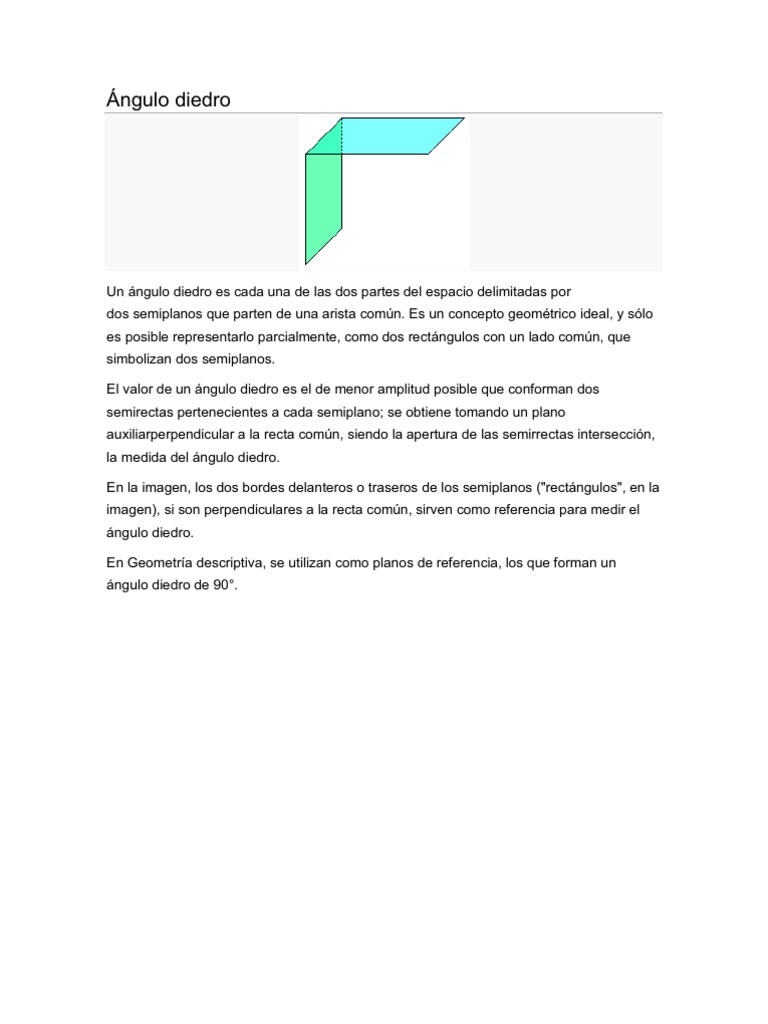 Definición y Tipos de Diedro | PDF | Formas geométricas | Geometría Convexa