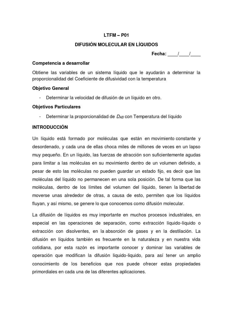 LTFM P01 | PDF | Líquidos | Difusión