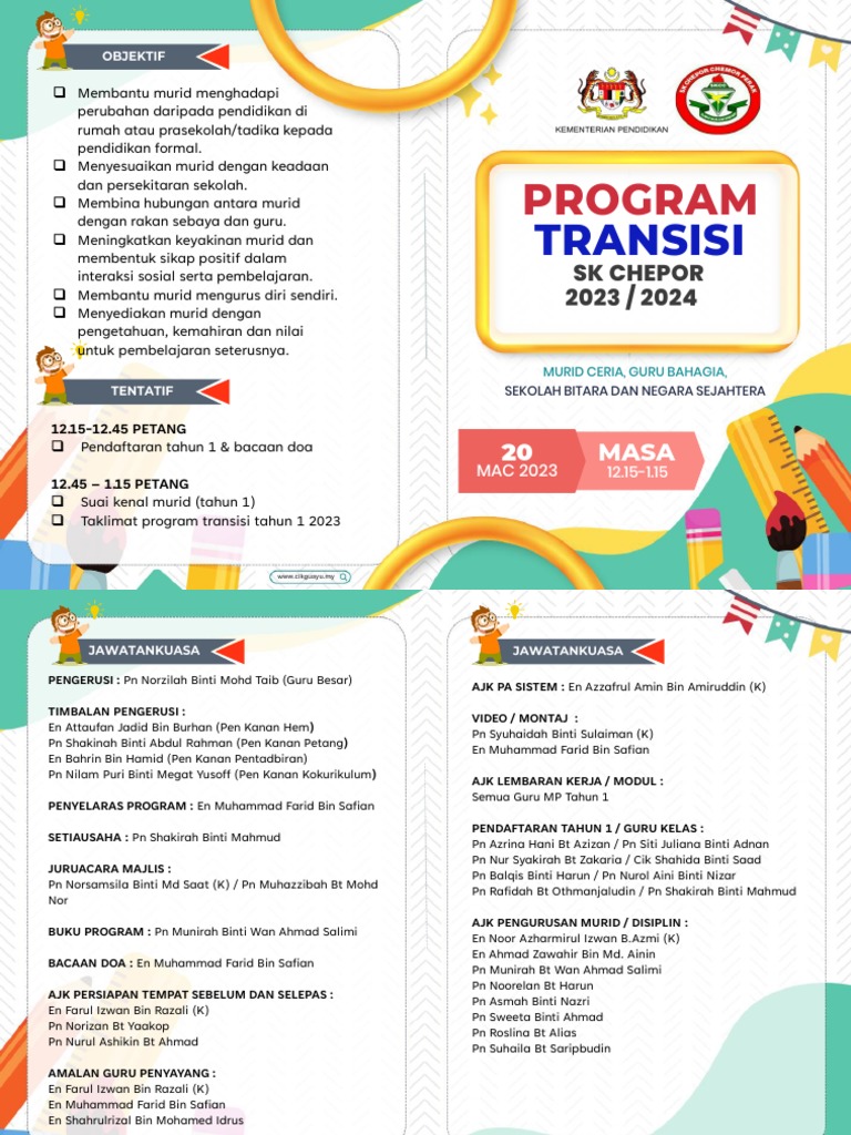 Program Transisi Tahun 1 - Isnin | PDF