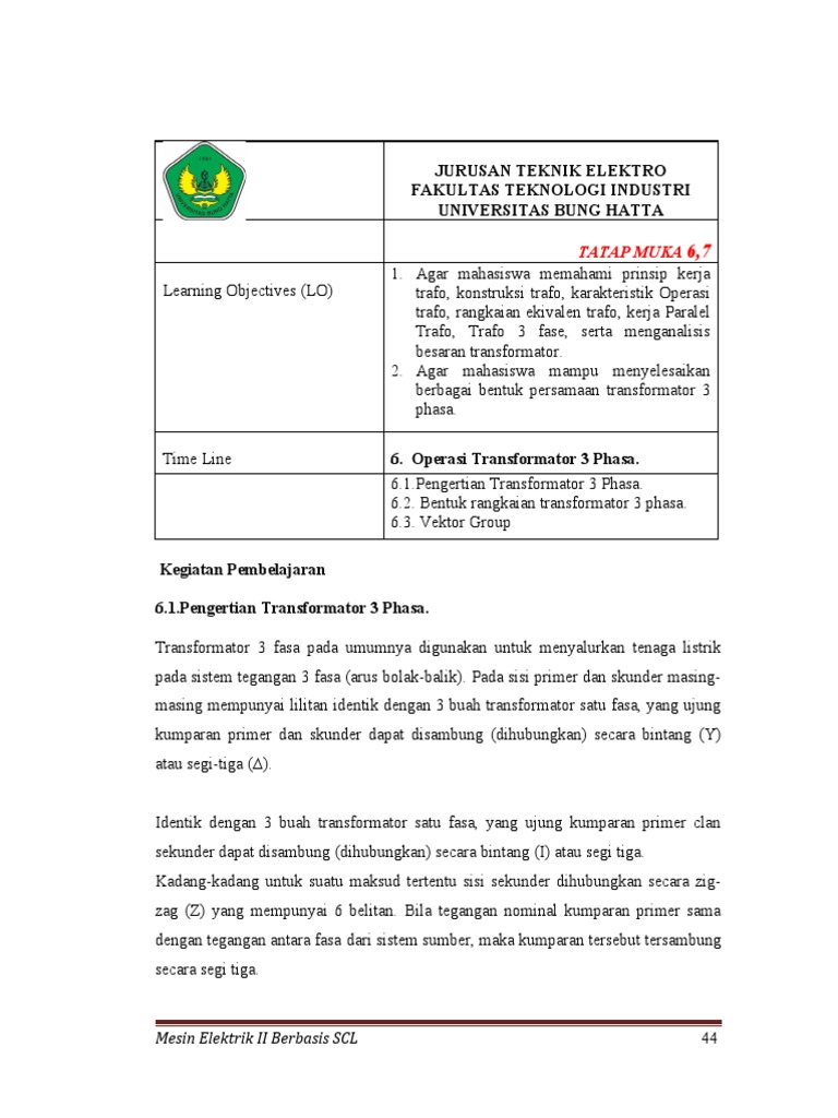 Transformator 3 Fasa: Prinsip dan Operasi | PDF