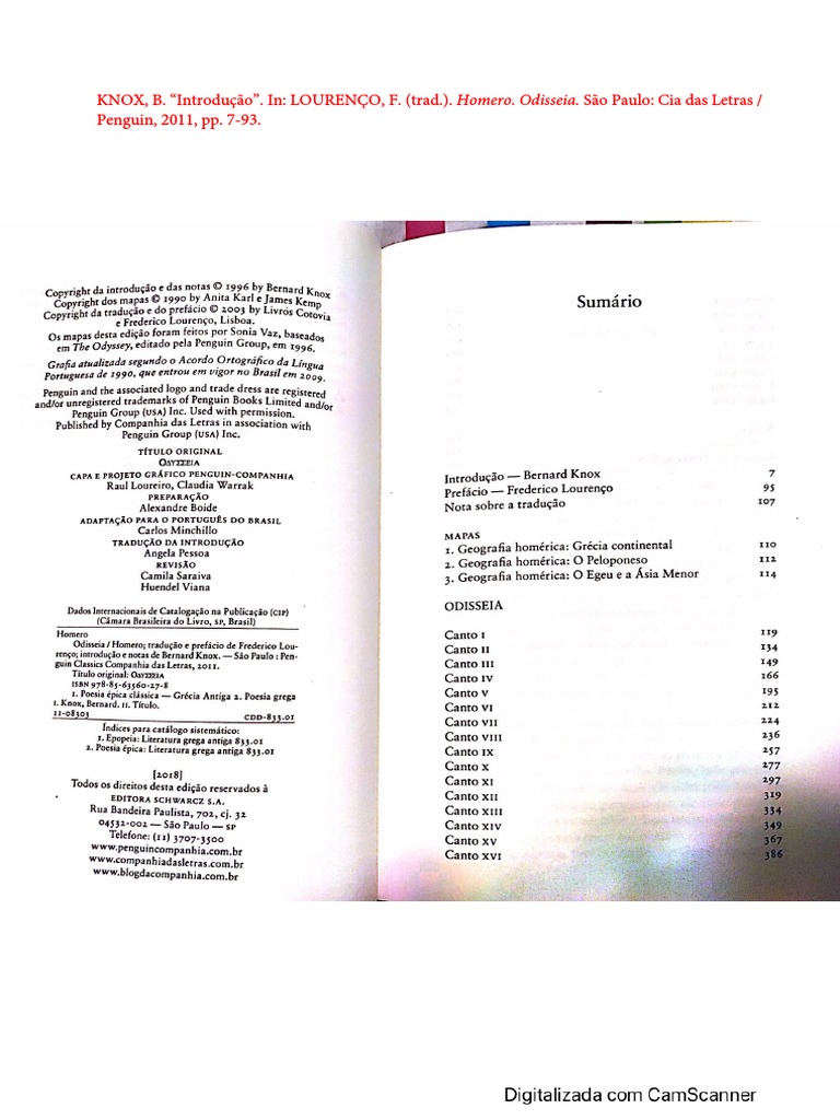 (Odisseia) KNOX, B. Introdução e Notas (2011) | PDF | Estudos de ...