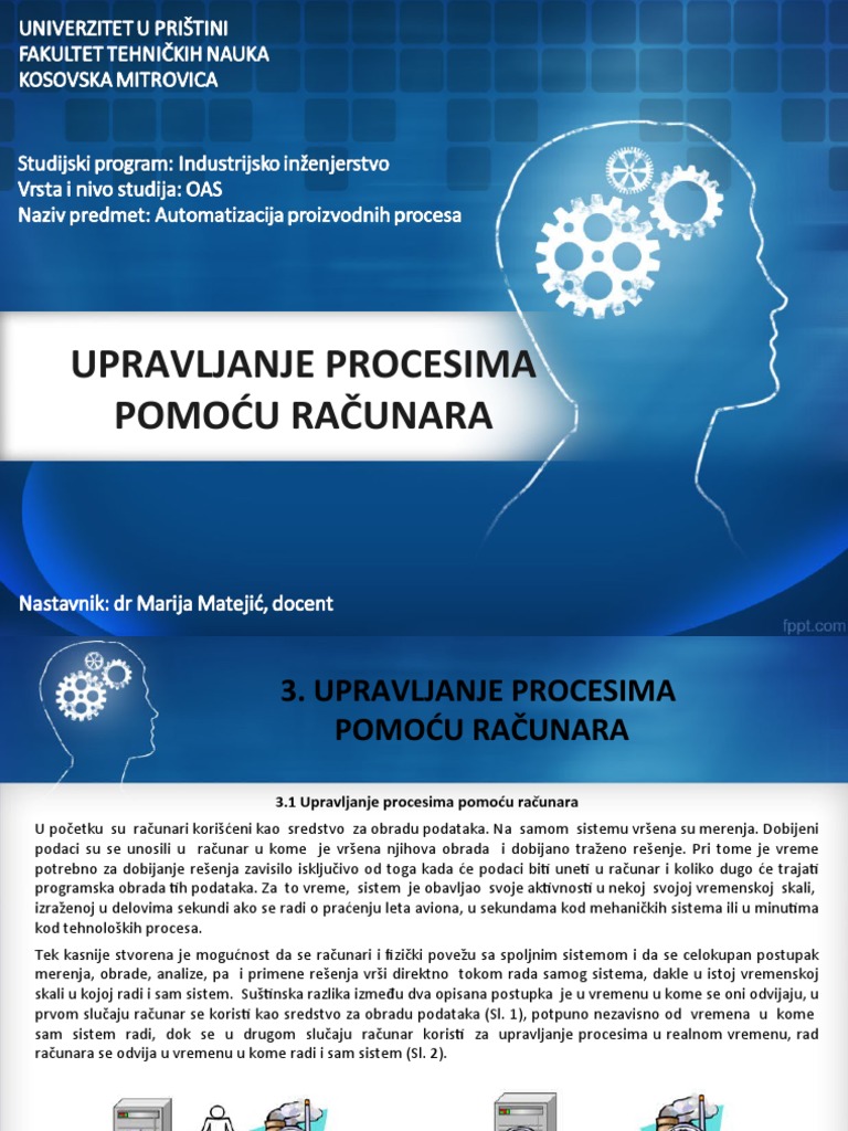 3 - Upravljanje Procesima Pomoću Računara | PDF