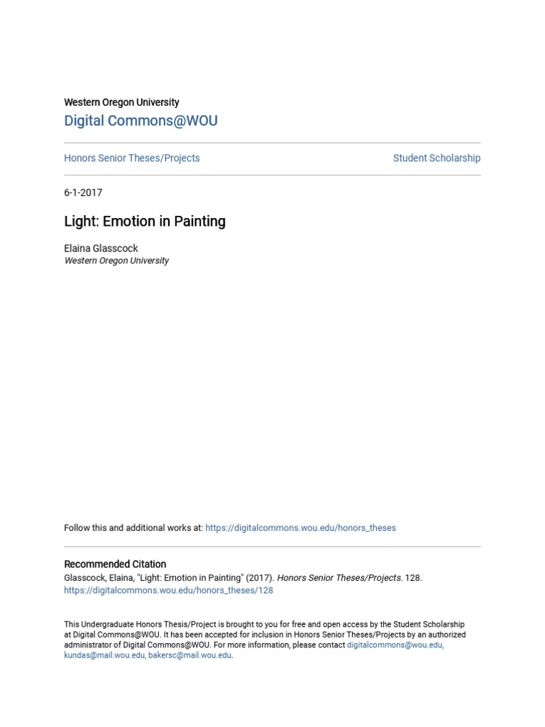 Light - Emotion in Painting | PDF | Color | Impressionism